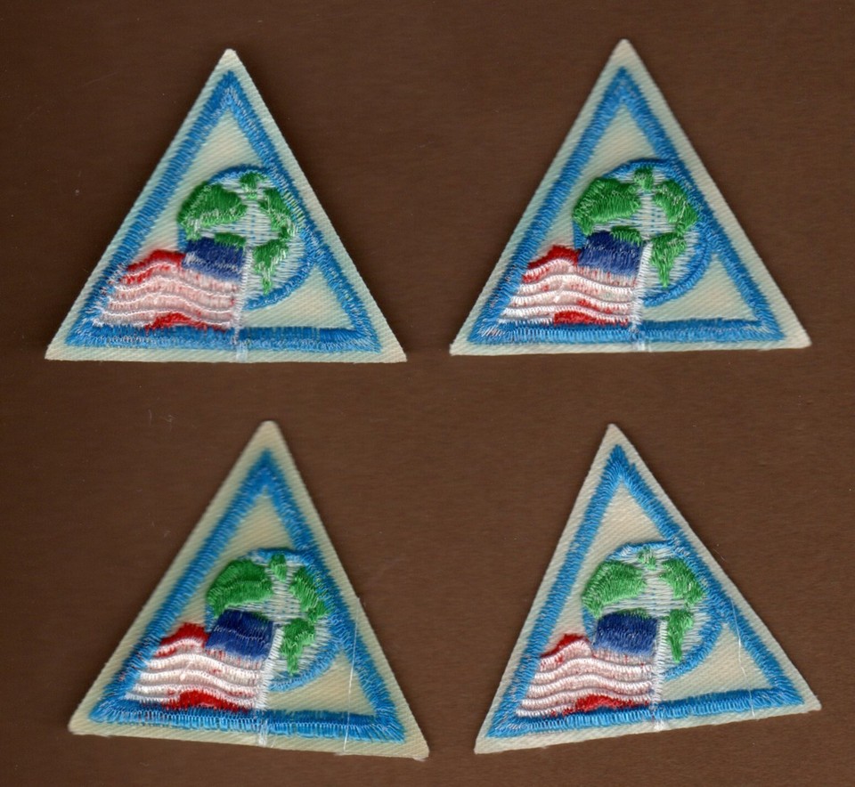 Lot of 4 Girl Scout Patches Citizen Near and Far Triangle U.S. Flag ...