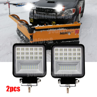 2x LED Work lights Snow plow boost Lamps Truck Tractor Teadlight ...