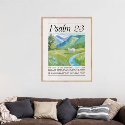 Psalm 23 Poster, Christian Wall Art, Bible Verse Wall Art, Trend Poster ...