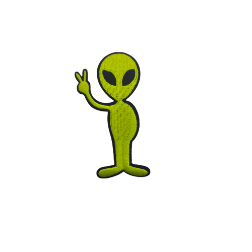 Patch Alien Salut Vert OVNI extraterrestre thermoadhésif broderie fer à ...