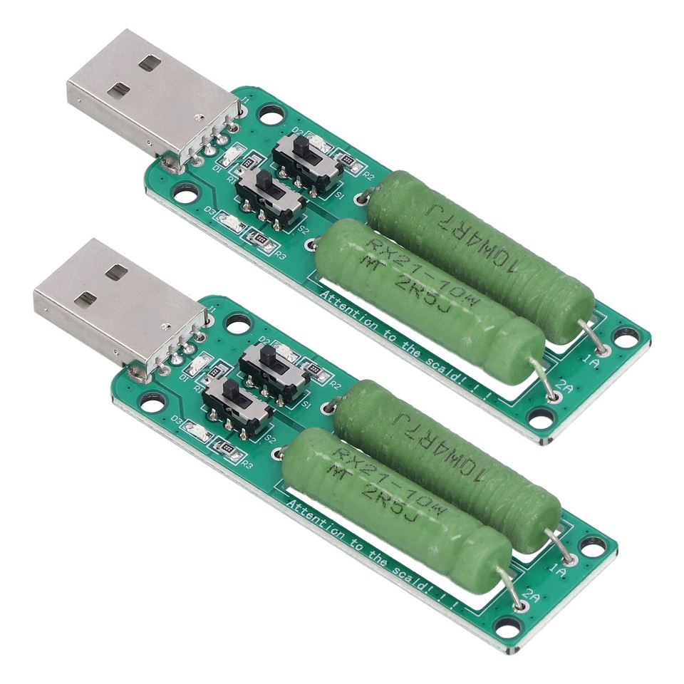 2Pcs/set USB Load Tester Adjustable Resistor Electronic Test Module 1A ...