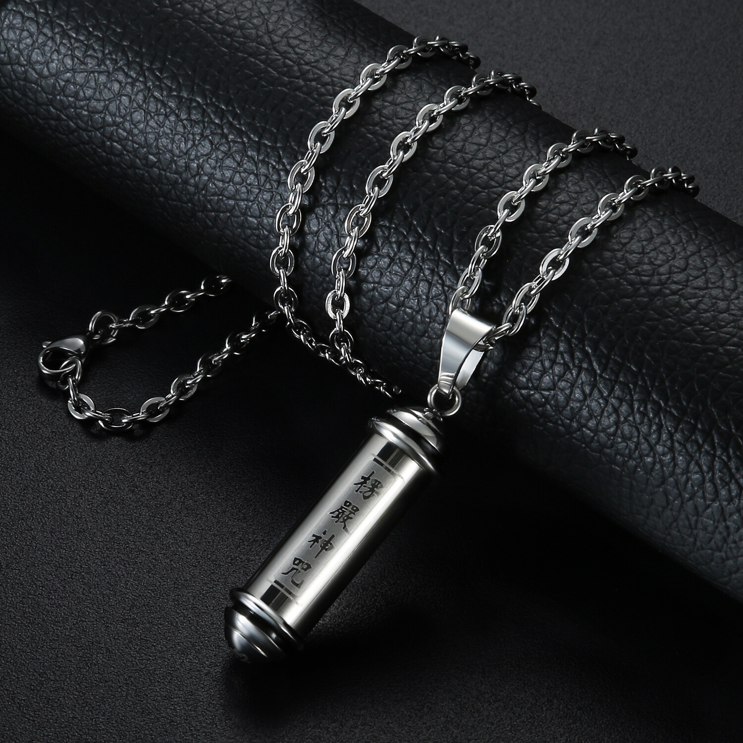 Stainless Steel Openable Cremation Ash Urn Pendant 22" Chain Men Women ...