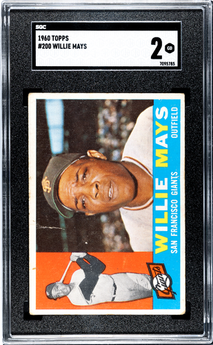 1960 Topps Baseball #200 Willie Mays SGC Graded Slab Vintage Giants ...