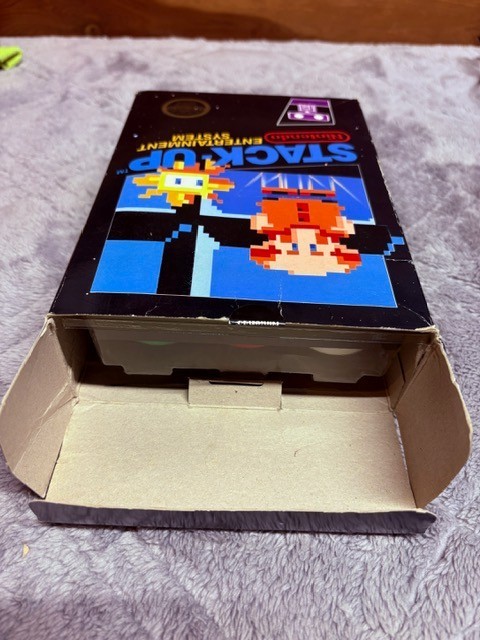 STACK UP NINTENDO NES GAME CIB COMPLETE IN BOX 5 SCREW STICKER SEAL ...