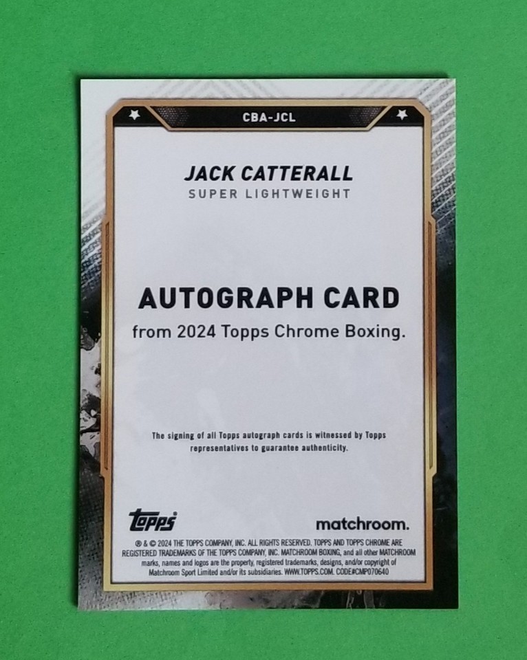 JACK CATTERALL 2024 Topps Chrome Boxing #CBA-JCL Chrome Refractor Auto | eBay