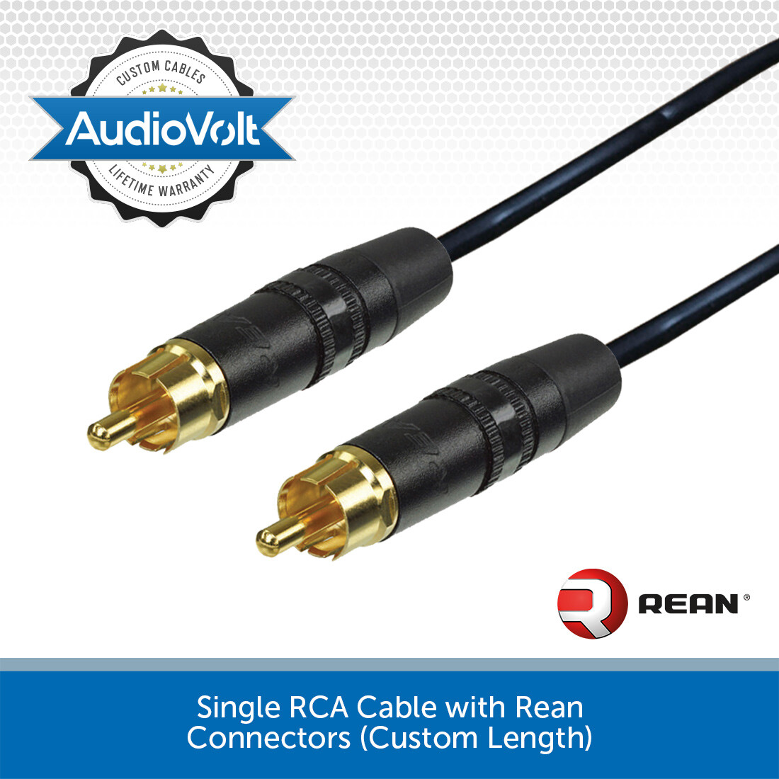 Neutrik Rean Single RCA to RCA Phono Subwoofer Cable Audio Lead Gold ...