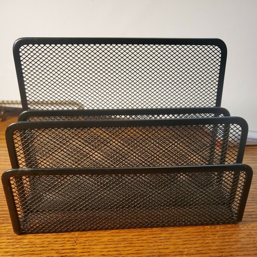 3 Slot Wire Metal Mesh Desk Organizer Mail Letter Sorter Holder Black ...