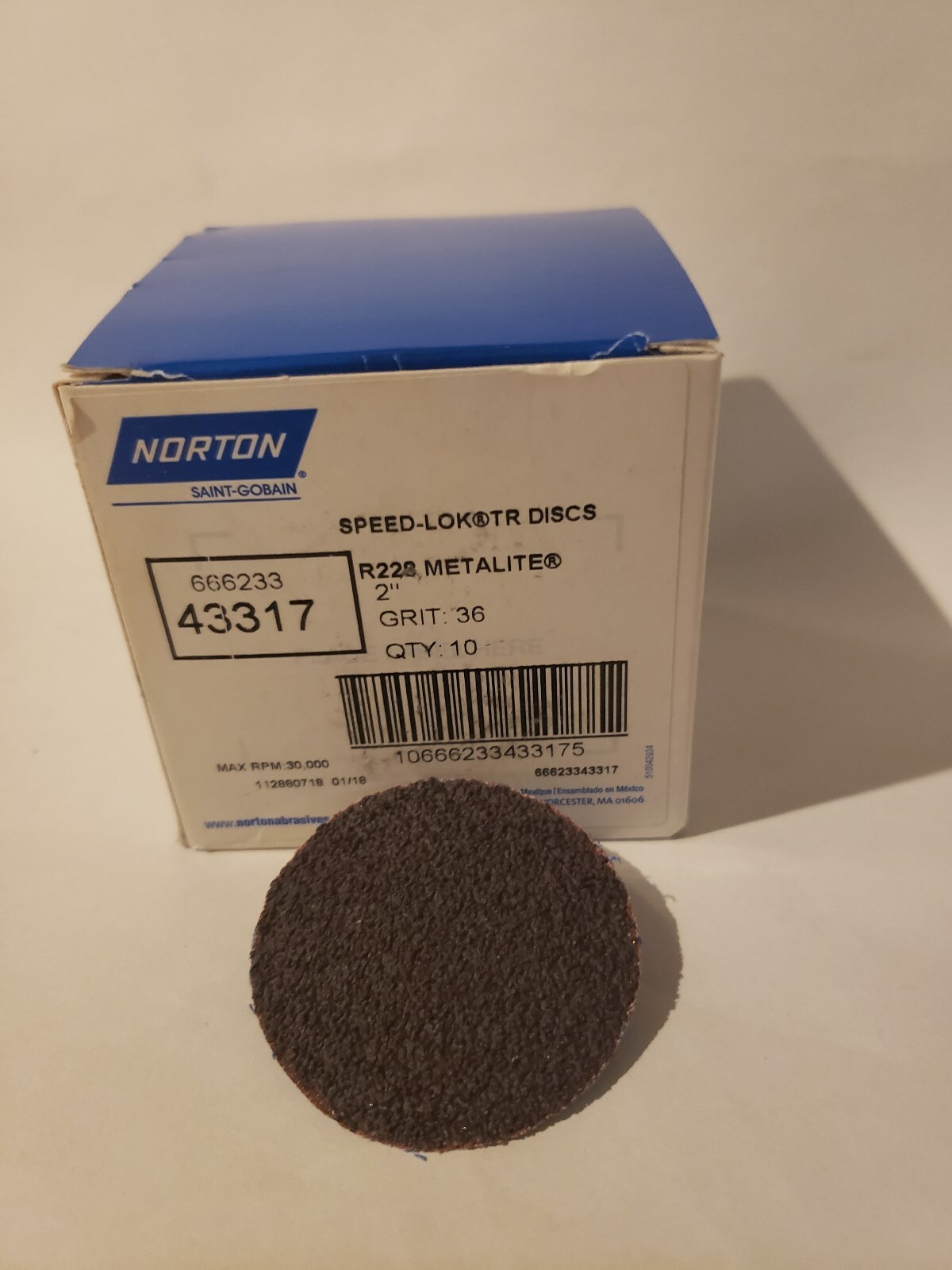 *Norton 43317 Speed-Lok TR 2" Discs R228 Metalite Grit 36 () for sale ...