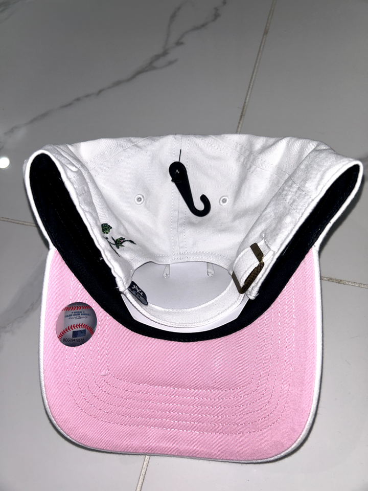 `47 Brand New York Yankees Pink Thorn Clean Up Dad Hat White | eBay