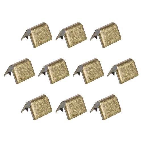 32Pcs Pinch Crimp Ends, 10mm Cord End Clasps Ribbon Crimp Ends, Bronze ...