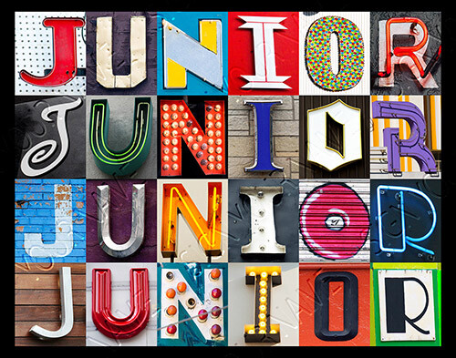 JUNIOR Name Poster featuring photos of actual sign letters | eBay