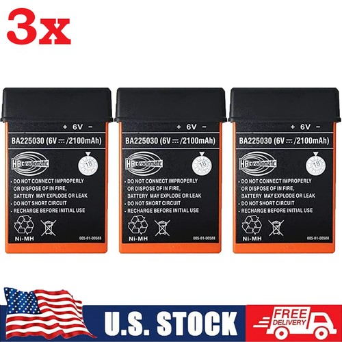 3x For HBC Radiomatic BA225030 6V 2100mAh Battery Ni-Mh Rechargeable ...