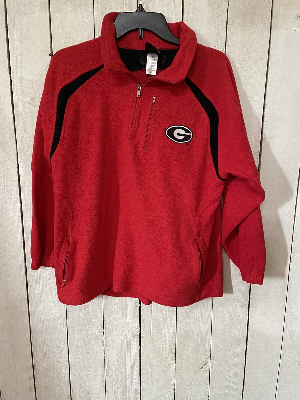 Genuine Stuff Georgia Bulldogs Red Black NCAA Football Fleece Jacket Sz ...