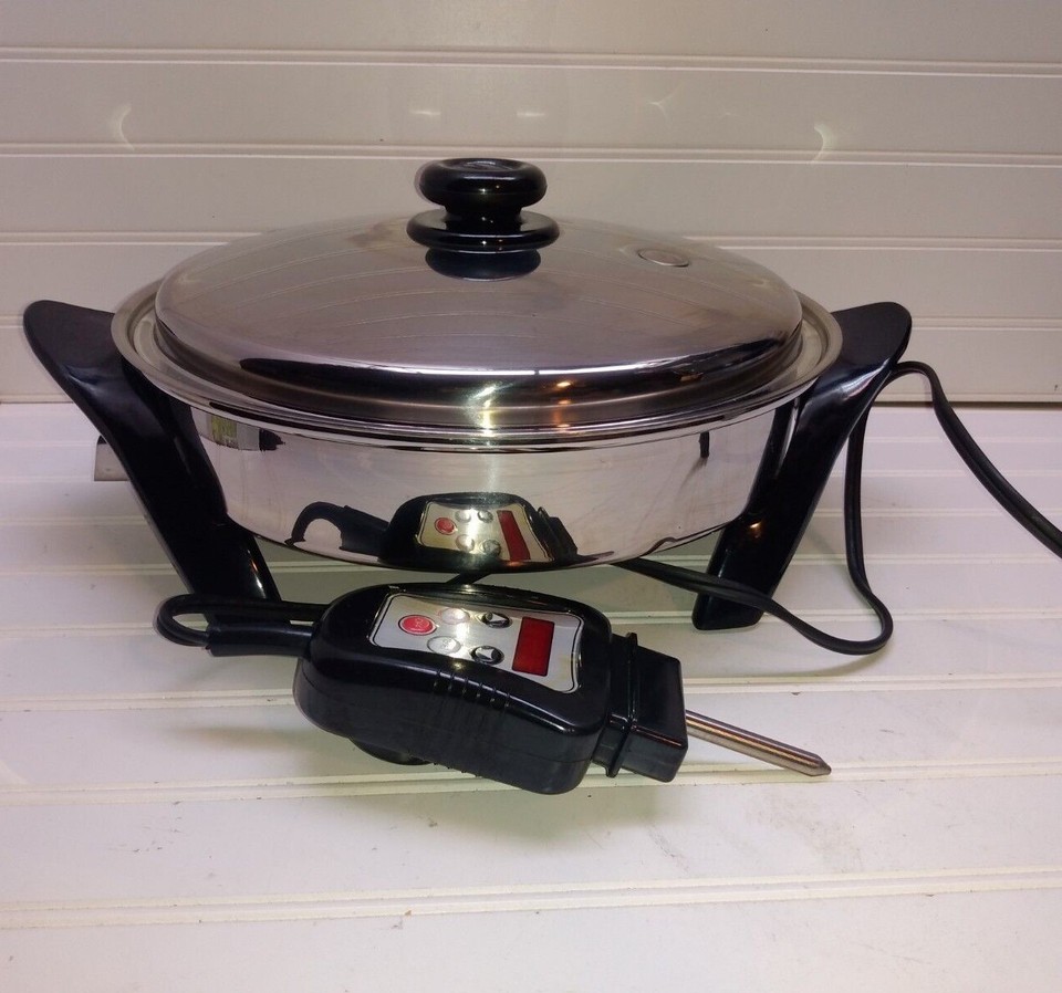 Saladmaster Electric Skillet 12" T304 Surgical Stainless Fryer Roaster ...