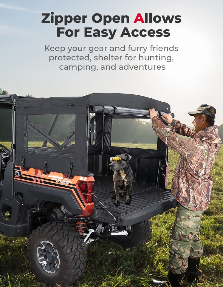 600D Camper Cargo Bed Cover for 2015-2025 Polaris Ranger XP 1000/570 ...