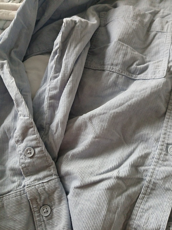 H&M Cord Shirt - Blue - Size M 38bust | eBay UK