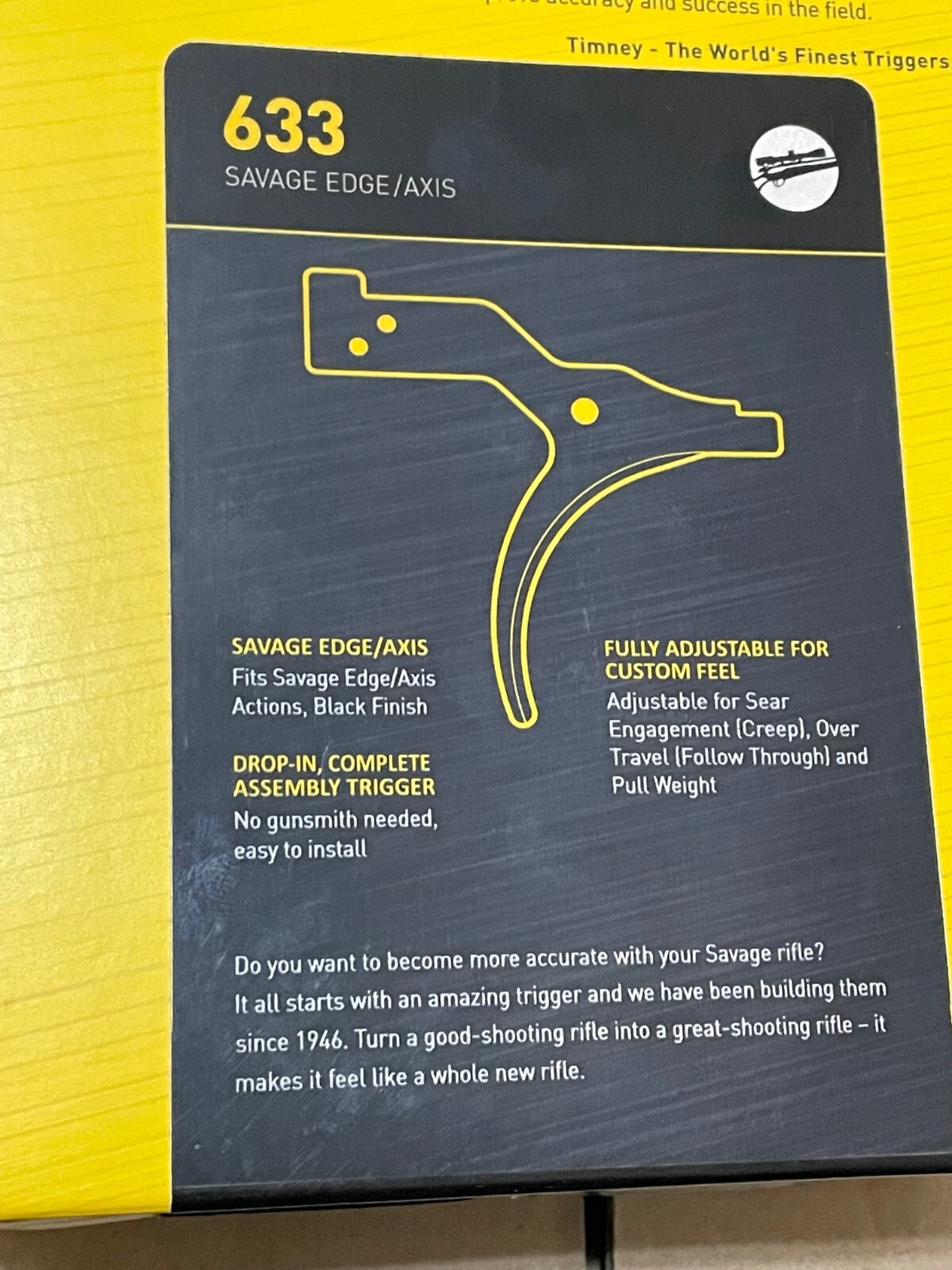 Timney Triggers Savage Edge/Axis Drop-In Curved Trigger Black - 633 | eBay