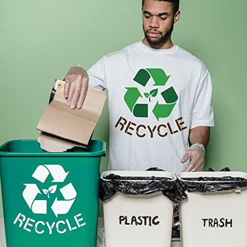 Stencil 11.8x11.8 inch Recycle with Text Stencil Reusable Plastic ...