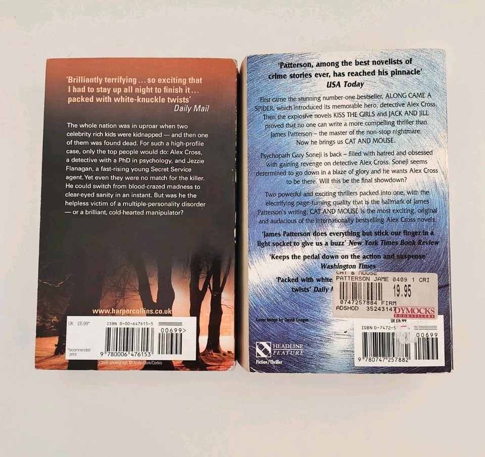 James Patterson 2x small PB Alex Cross, Cat And Mouse & Along Came A ...