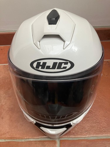HJC i90 Pearl White Modular Flip Front Motorcycle Motorbike Helmet - Large | eBay UK