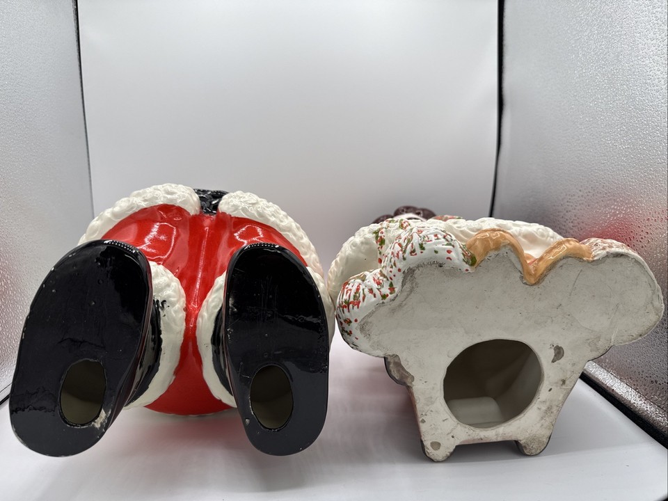 VTG 14" Atlantic Mold Santa & Mrs Claus Hand Painted Ceramic Christmas ...