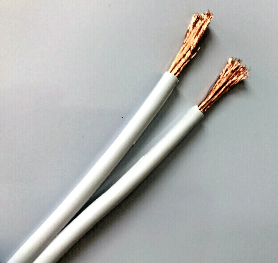 5m White AudioPro Speaker Cable Wire 13AWG 2x 234 Strands for Home or ...