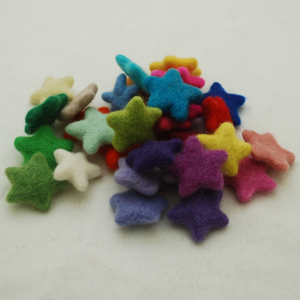 100% Wool Felt Stars - Handmade - Felted Stars - Assorted Colours | eBay