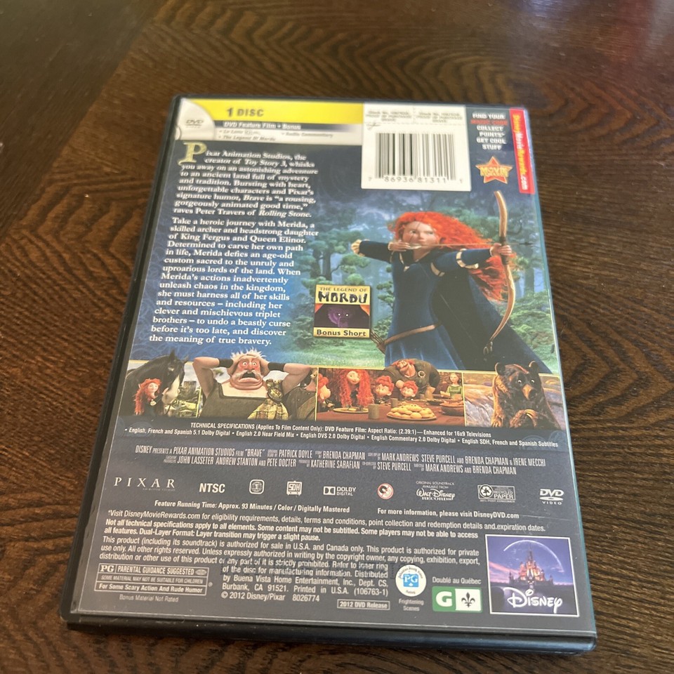 Disney Pixar Brave (DVD, 2012) 786936813111 | eBay