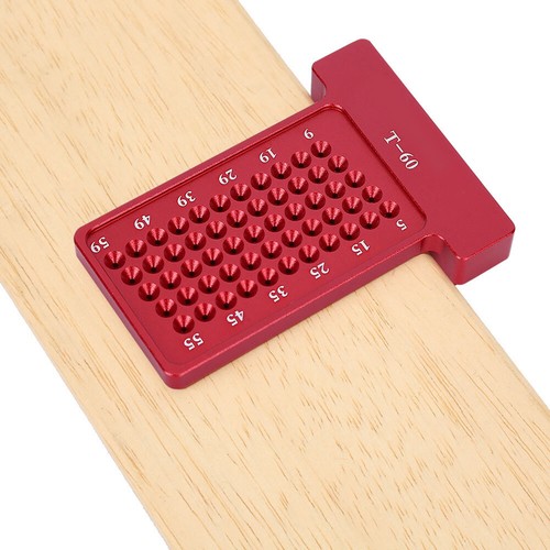 Red Wood T-type Scribing Ruler Al Alloy Crossed Gauge Carpenter Marking ...
