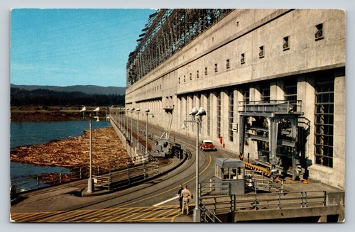 Bonneville Dam Powerhouse Columbia River in Oregon Vintage Postcard ...