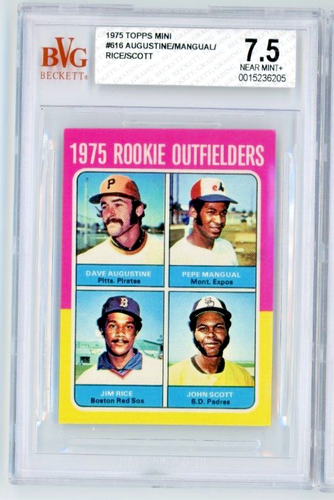 1975 Topps Mini #616 Jim Rice Rookie Card RC - GRADED BVG 7.5 Near ...
