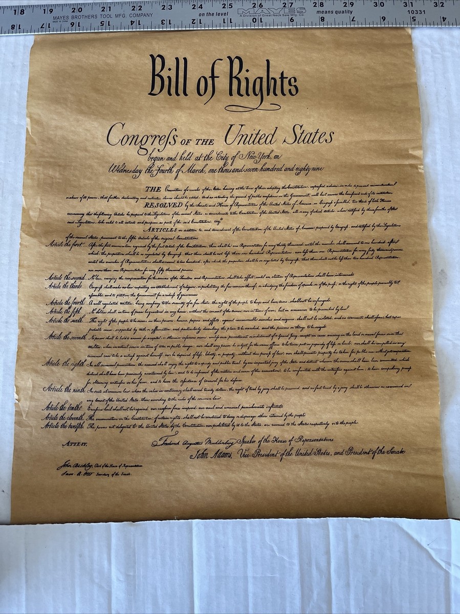 Originaldokument Zur Bill Of Rights Alfred Auctions Prices | Alfred