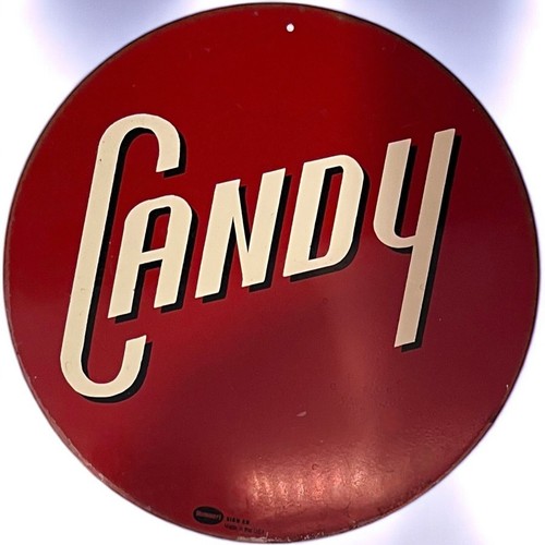 Vintage 1950s Mummert Red Circular Metal Candy Sign Store Display ...