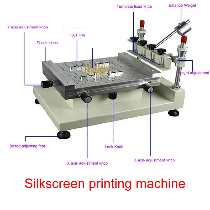 High Precision Screen Printing Station Manual Flat Screen Printing ...