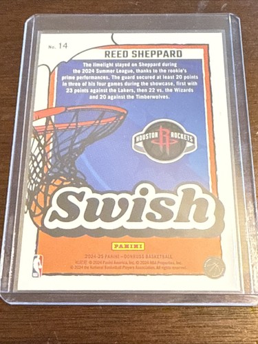 2024-25 Panini Donruss Basketball Reed Sheppard Swish Rookie Card | eBay
