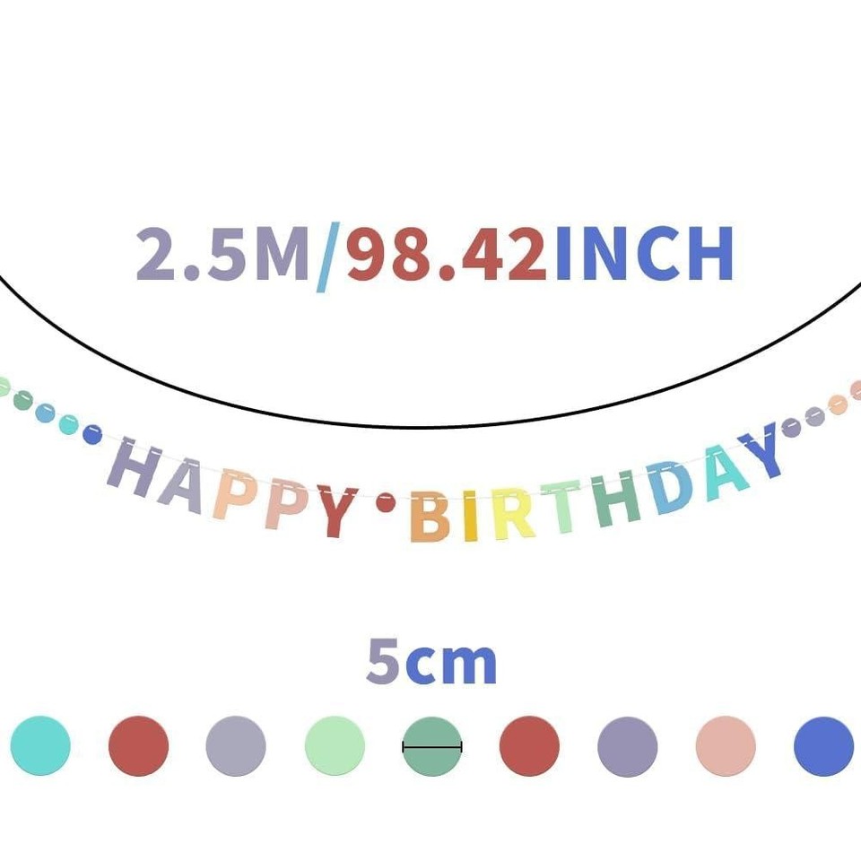 Happy Birthday Rainbow Banner Sign - Party Decorations Bunting for ...