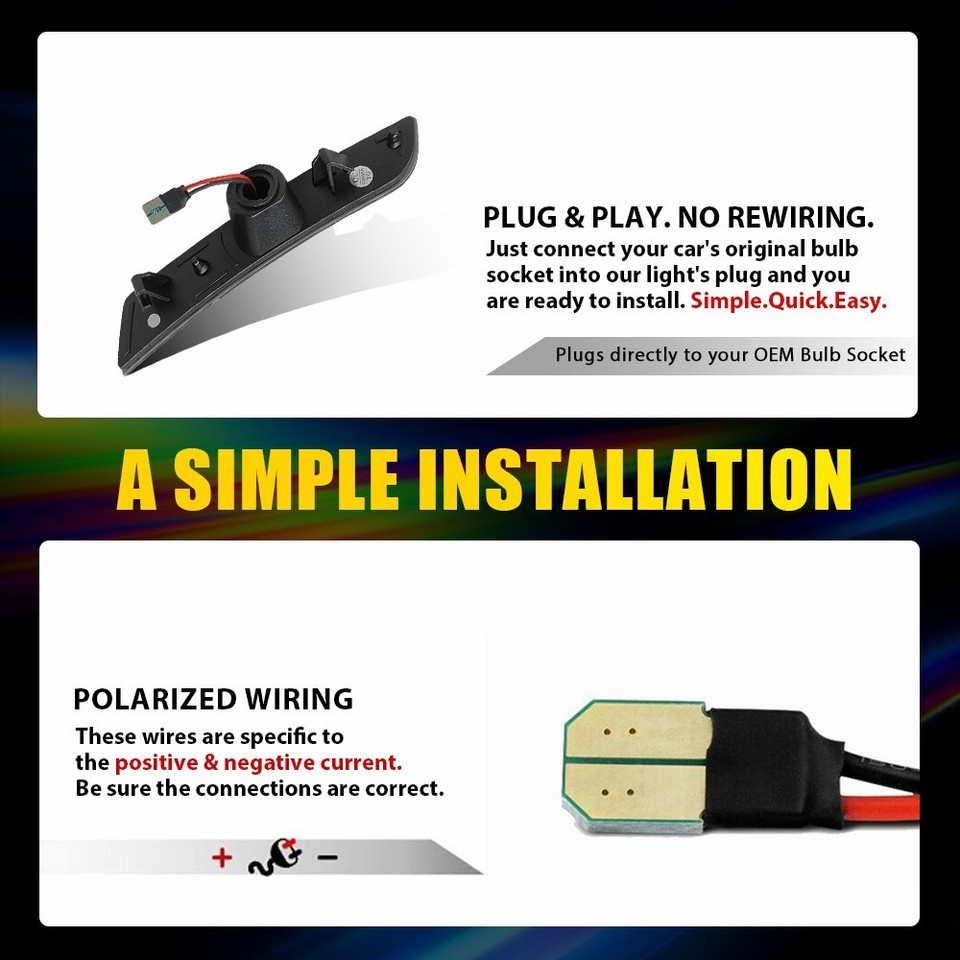 LED Side Fenders Marker turn Lights For 2016-23 Chevrolet Camaro 4X ...