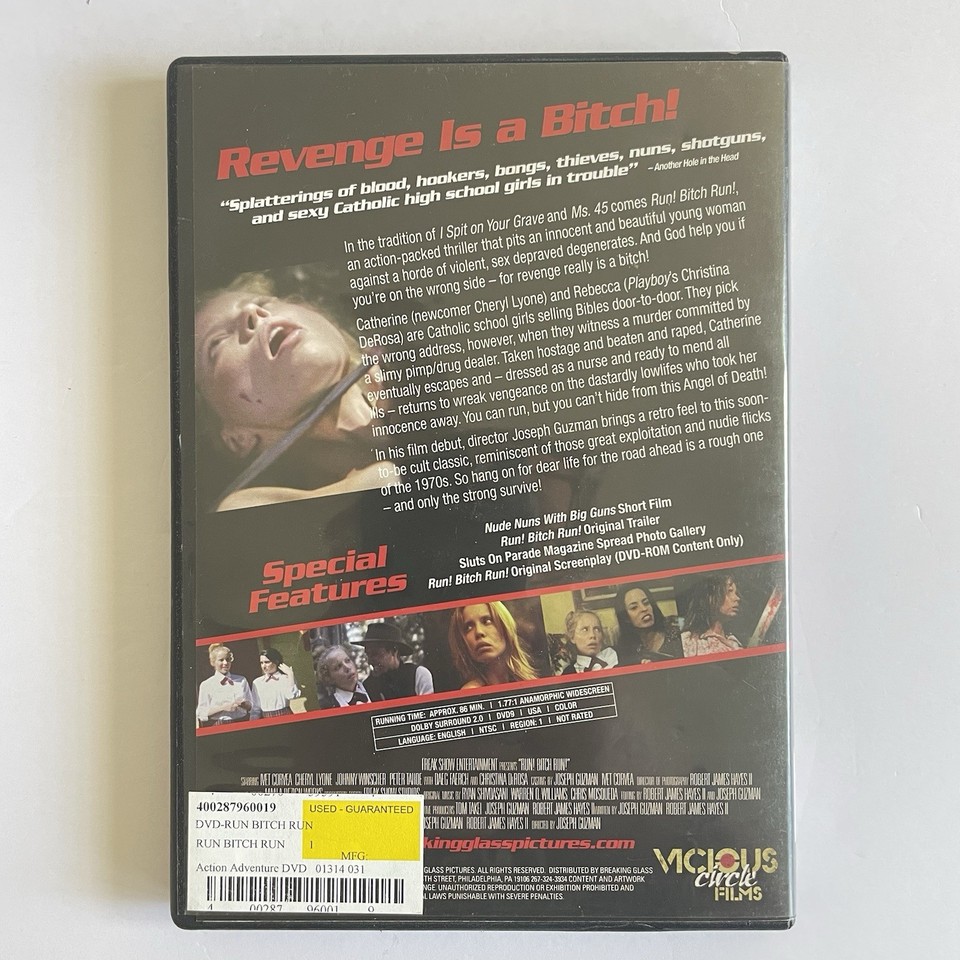 Run! Bitch Run! (DVD, 2009) Vicious Circle Films RARE HORROR DVD Joseph Guzman | eBay
