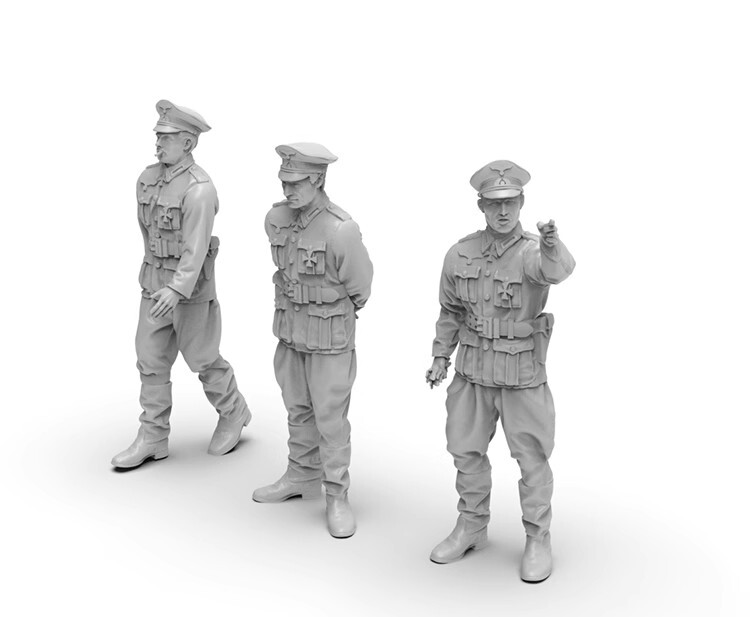 3D Printed 1/72 World War II German officers 8 Person Model Unpainted ...