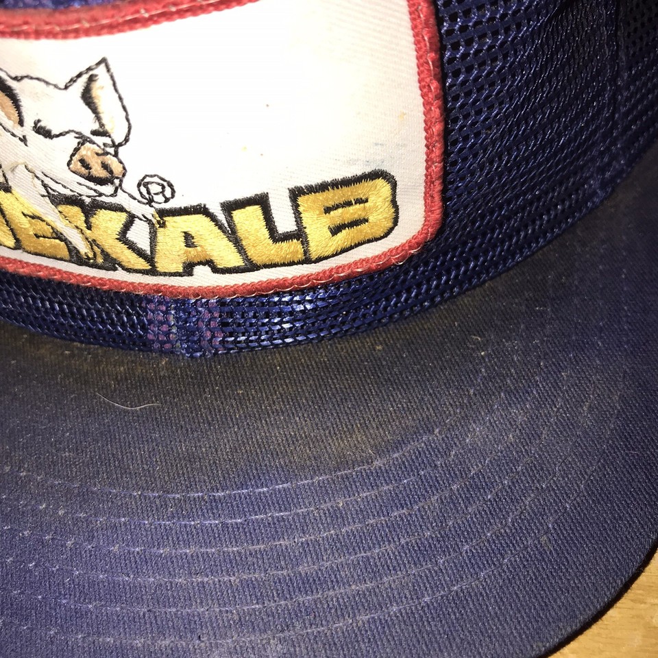 VINTAGE FARM WORN DEKALB SEEDS PIG PATCH K PRODUCTS TRUCKER SNAPBACK ...