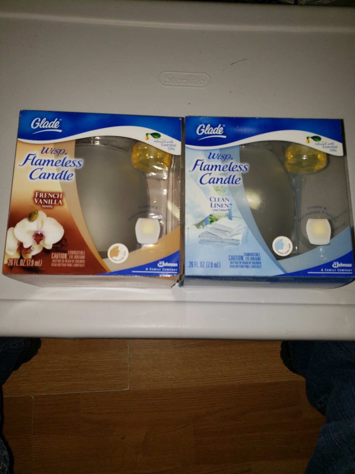 2 GLADE WISP FLAMELESS CANDLE STARTER KITS FRENCH VANILLA & CLEAN LINEN ...