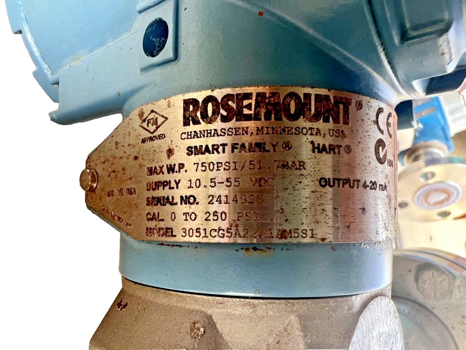 Rosemount 3051CG5A22A1AM5B4 pressure transmitter with Fitting (Tested ...