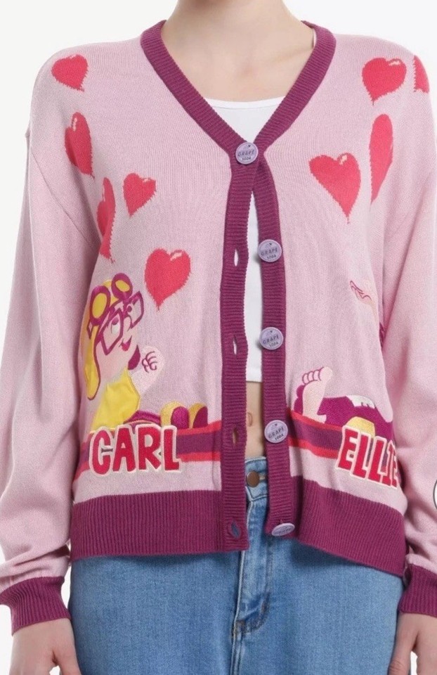 Her Universe Disney Pixar Up Carl And Ellie Love Heart Cardigan Size XL ...
