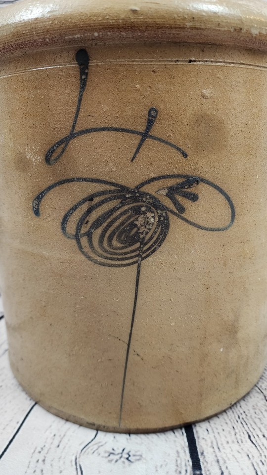 Antique Primitive 4 Gallon Red Wing Stoneware Crock, Salt Glaze Cobalt ...