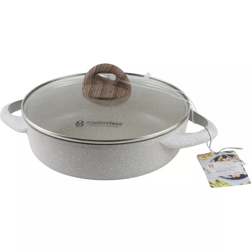 Masterclass Premium Cookware Collection 9.5" Low Casserole Pan Pot Lid ...
