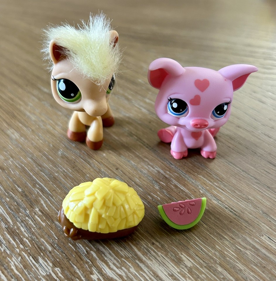 Littlest Pet Shop LPS Cutest Pets Fuzzy Horse 2417 and Pig 2418 | eBay