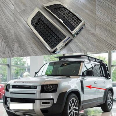 2Pcs Chrome Side Vent Fender Fits for Land Rover Defender 110 4D 90 2D ...