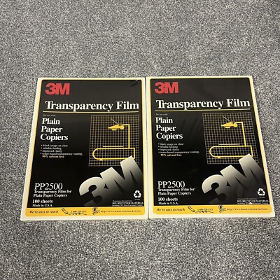 3M PP2500 Transparency Film For Copiers 100 Count Box 8 1/2”x11” Lot Of ...