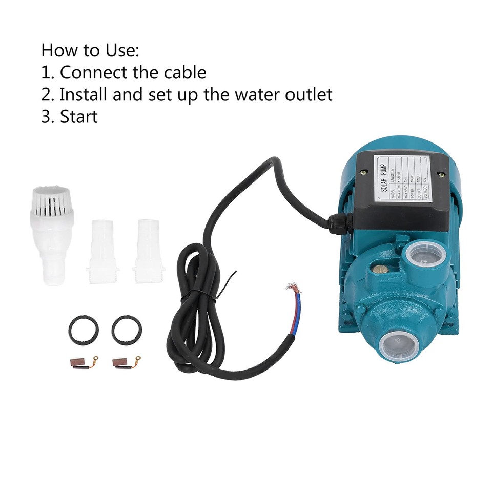 Solar Well Pump Kit, Lake Pump For Irrigation, DC 12V 180W Water ...