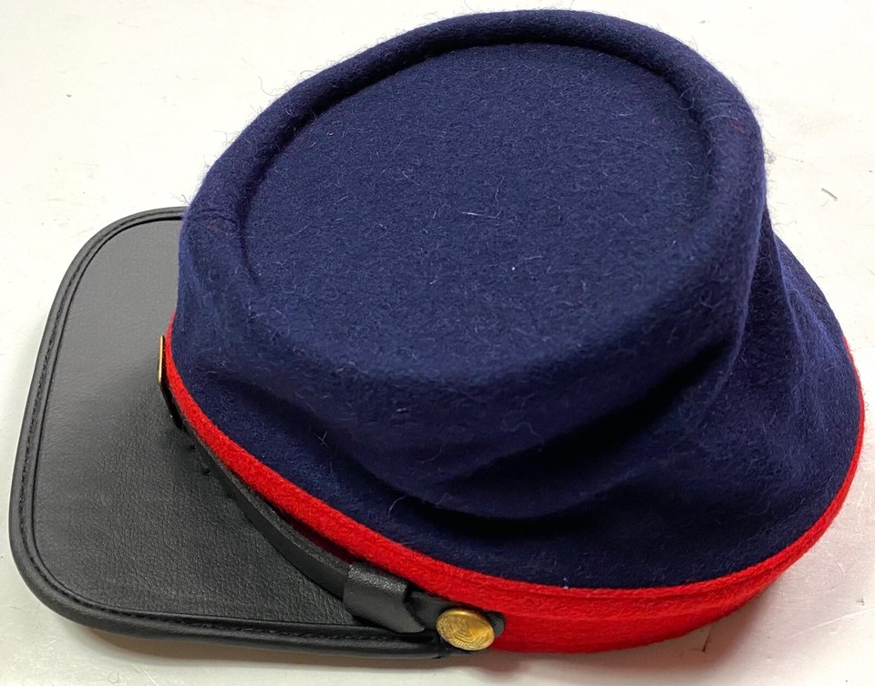 CIVIL WAR US UNION ARTILLERY NAVY BLUE WOOL KEPI FORAGE CAP HAT-2XLARGE ...